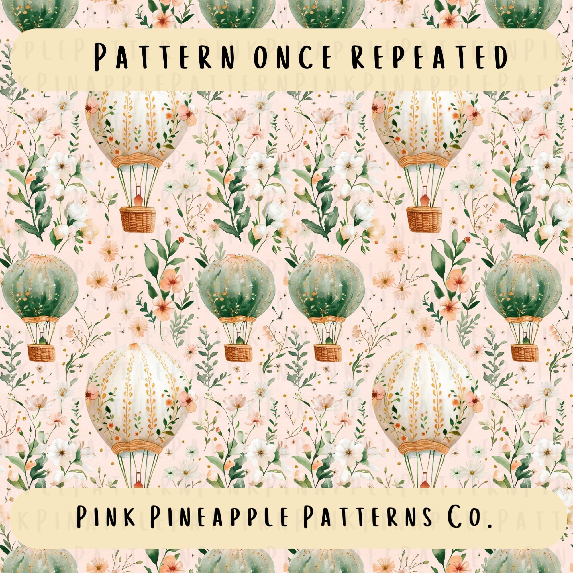 Seamless Hot Air Balloon Pattern, Seamless Rainbow, Rainbow Hot Air ...