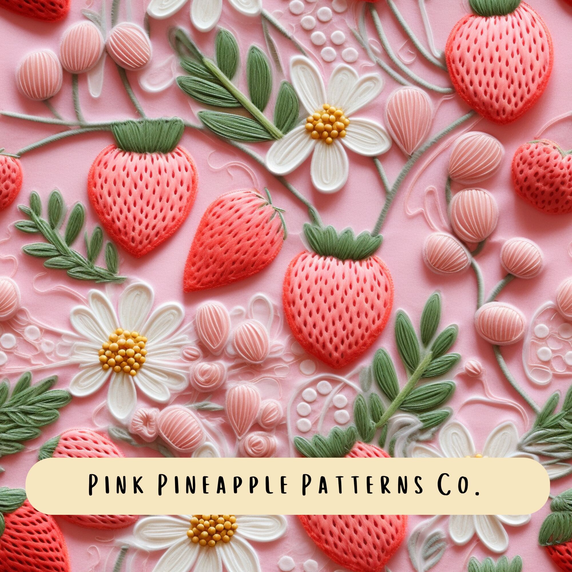 Strawberry Seamless Pattern, Seamless File, Embroidery Seamless ...