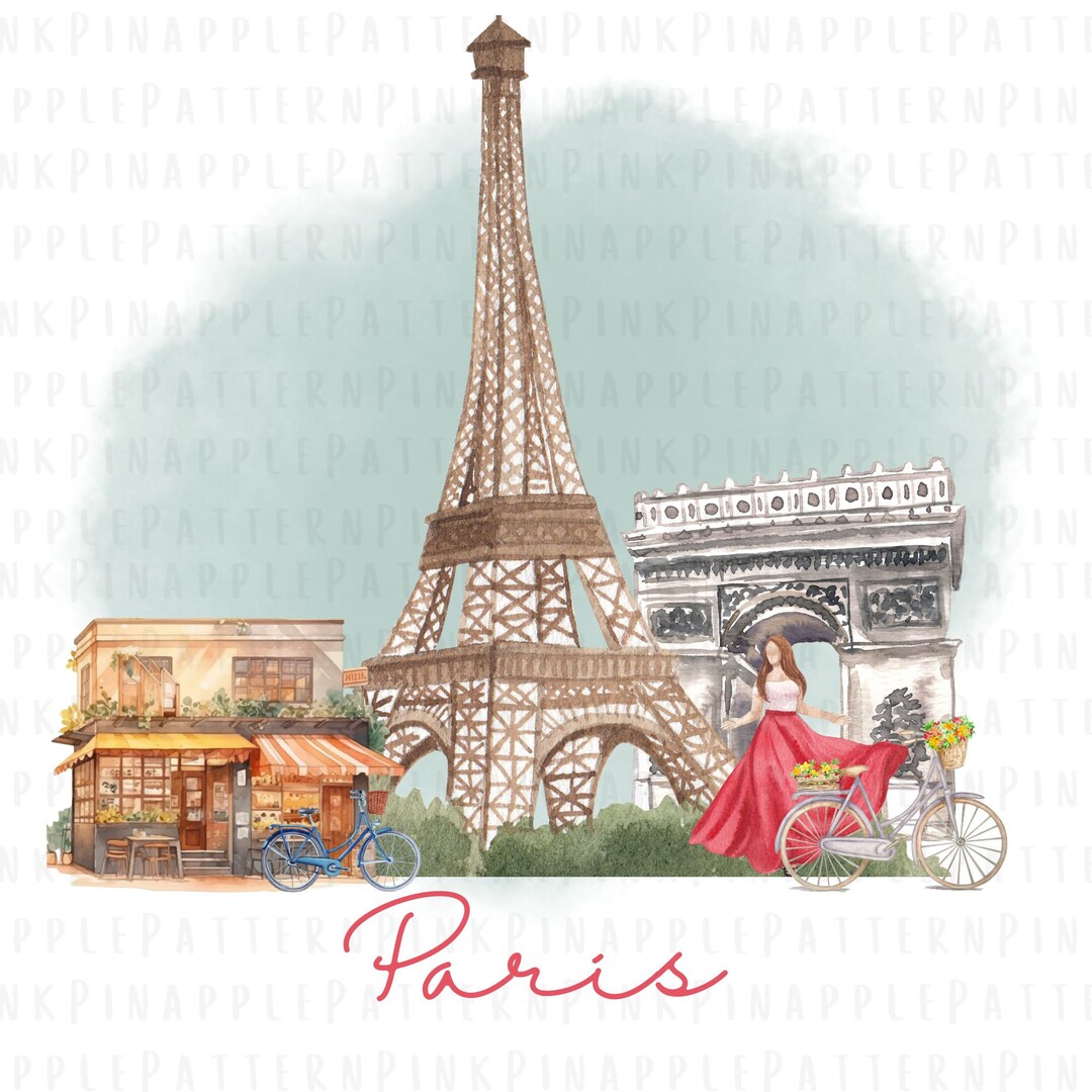 Paris PNG Paris Travel Design Watercolor Paris PNG Instant - Etsy