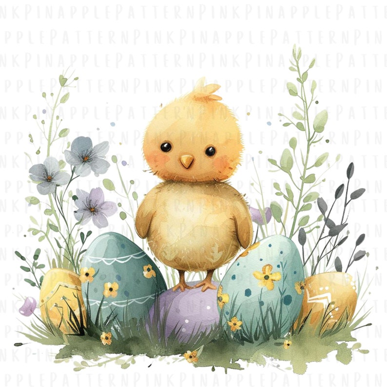 Spring Chick PNG, Watercolor Chick, Watercolor Easter Chick, Easter PNG ...