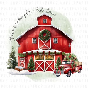 Traditional Farm Christmas PNG, Country Christmas Design, Watercolor ...