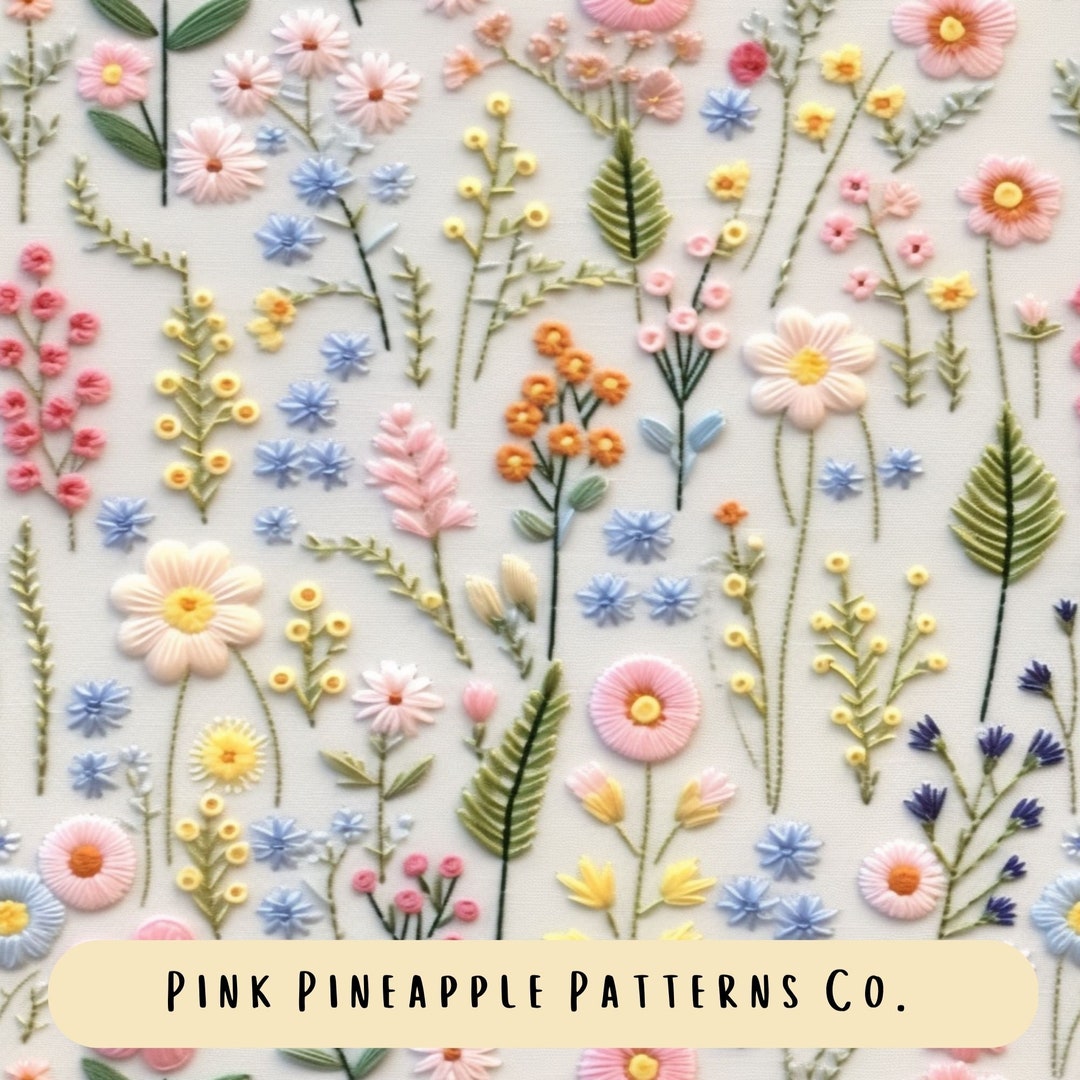 Seamless Pattern, Seamless Floral, Summer Spring Floral,embroidery ...