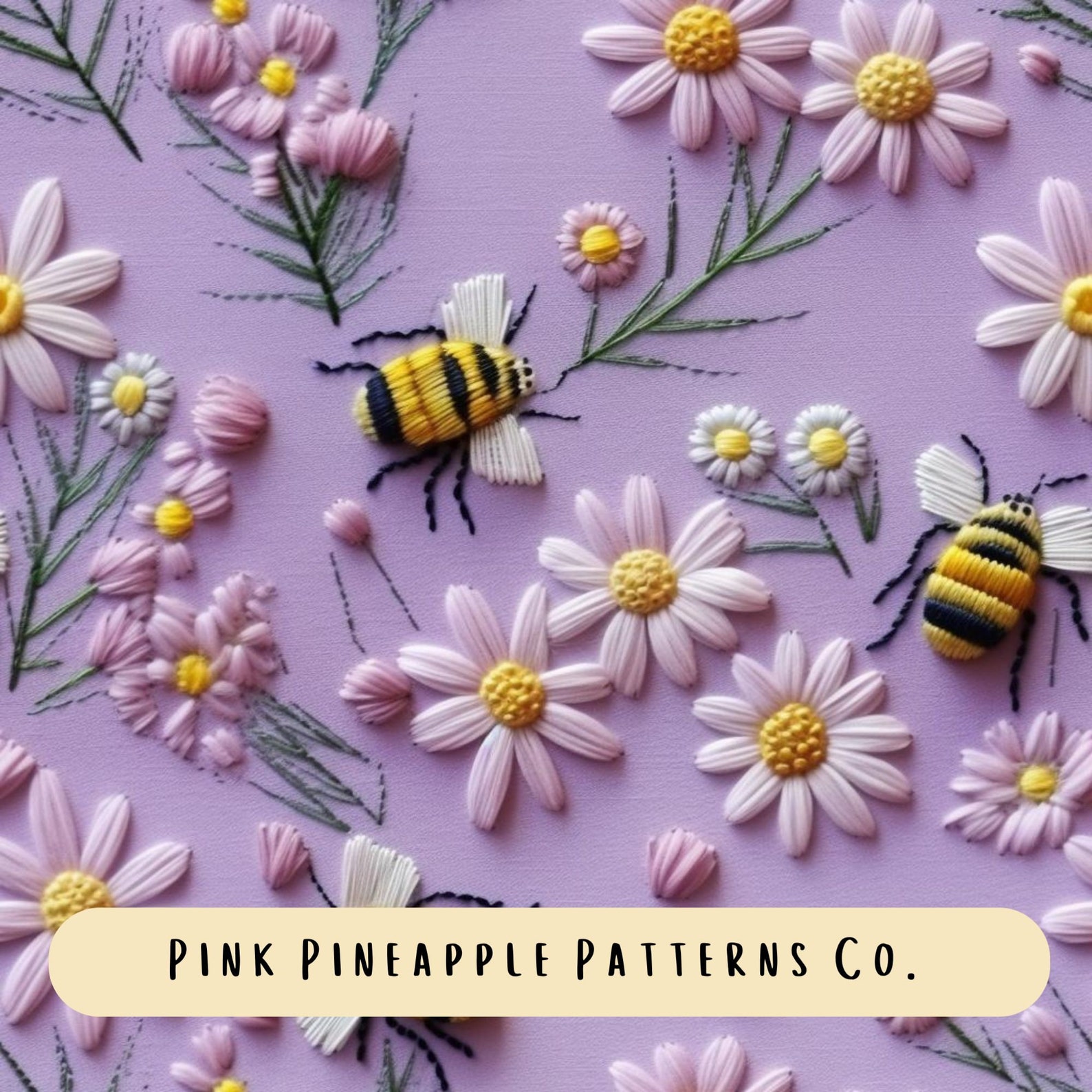Seamless Bee Pattern, Seamless Floral, Summer Spring Floral,embroidery ...