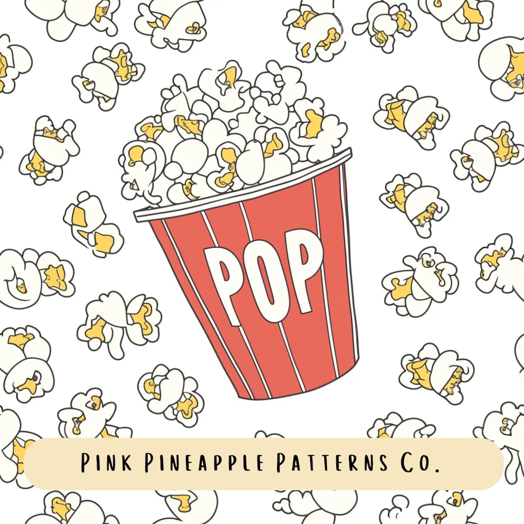 Popcorn Seamless, Popcorn Pattern, Popcorn Clipart, Digital Download ...