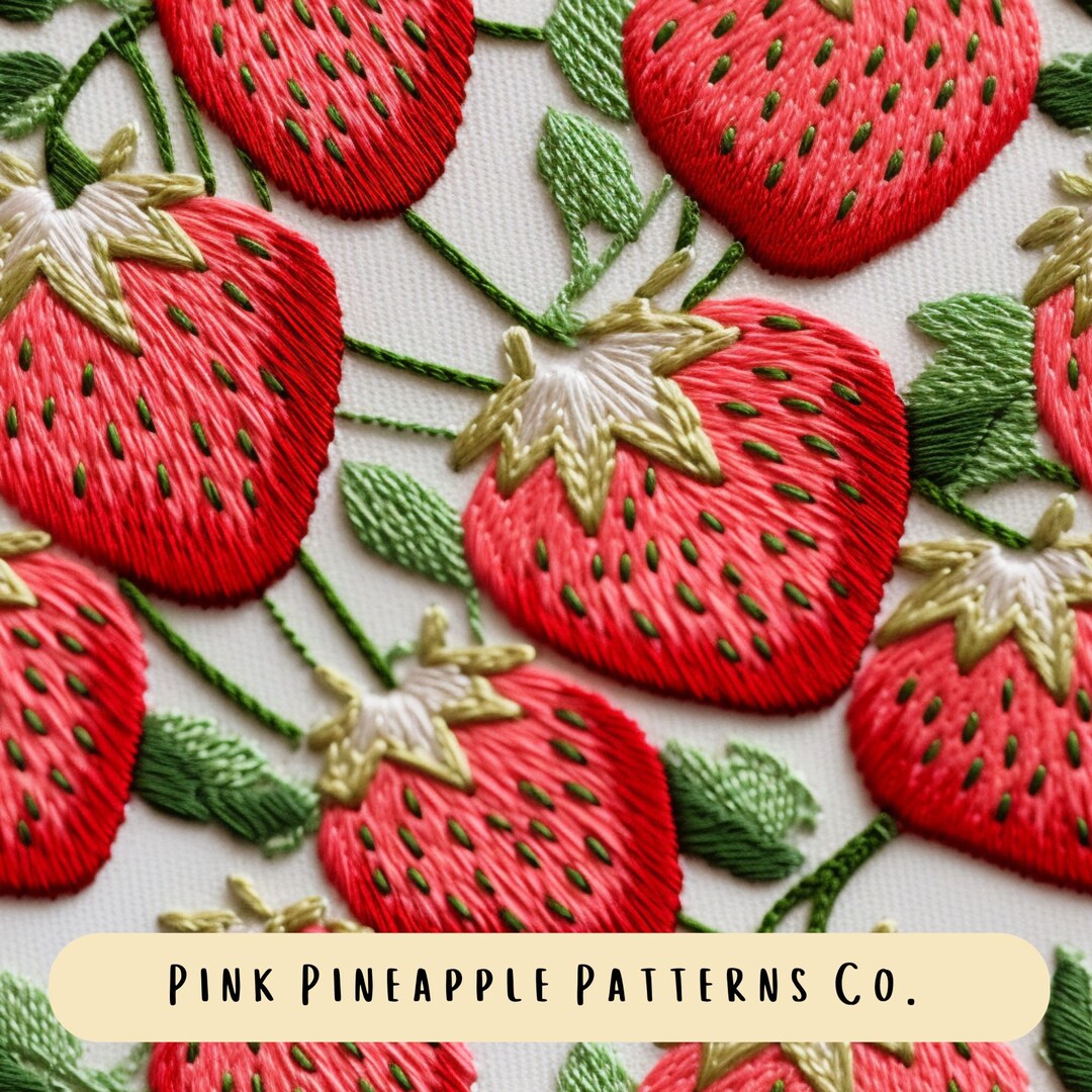 Strawberry Seamless Pattern, Seamless File, Embroidery Seamless ...
