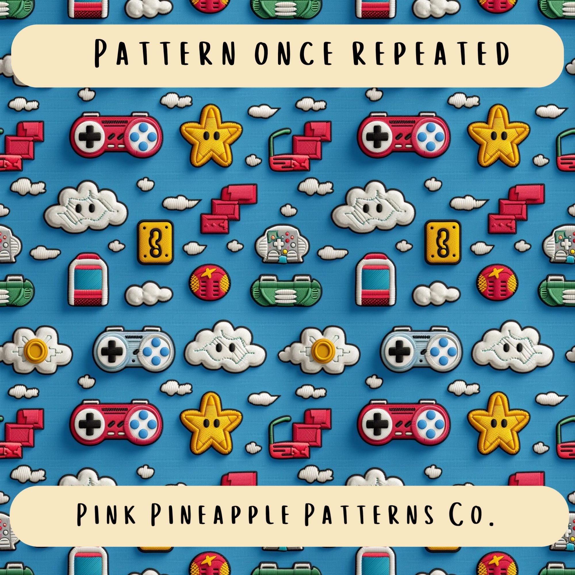 Gaming Seamless Pattern, Mario Seamless, Toadstool Pattern, Games ...