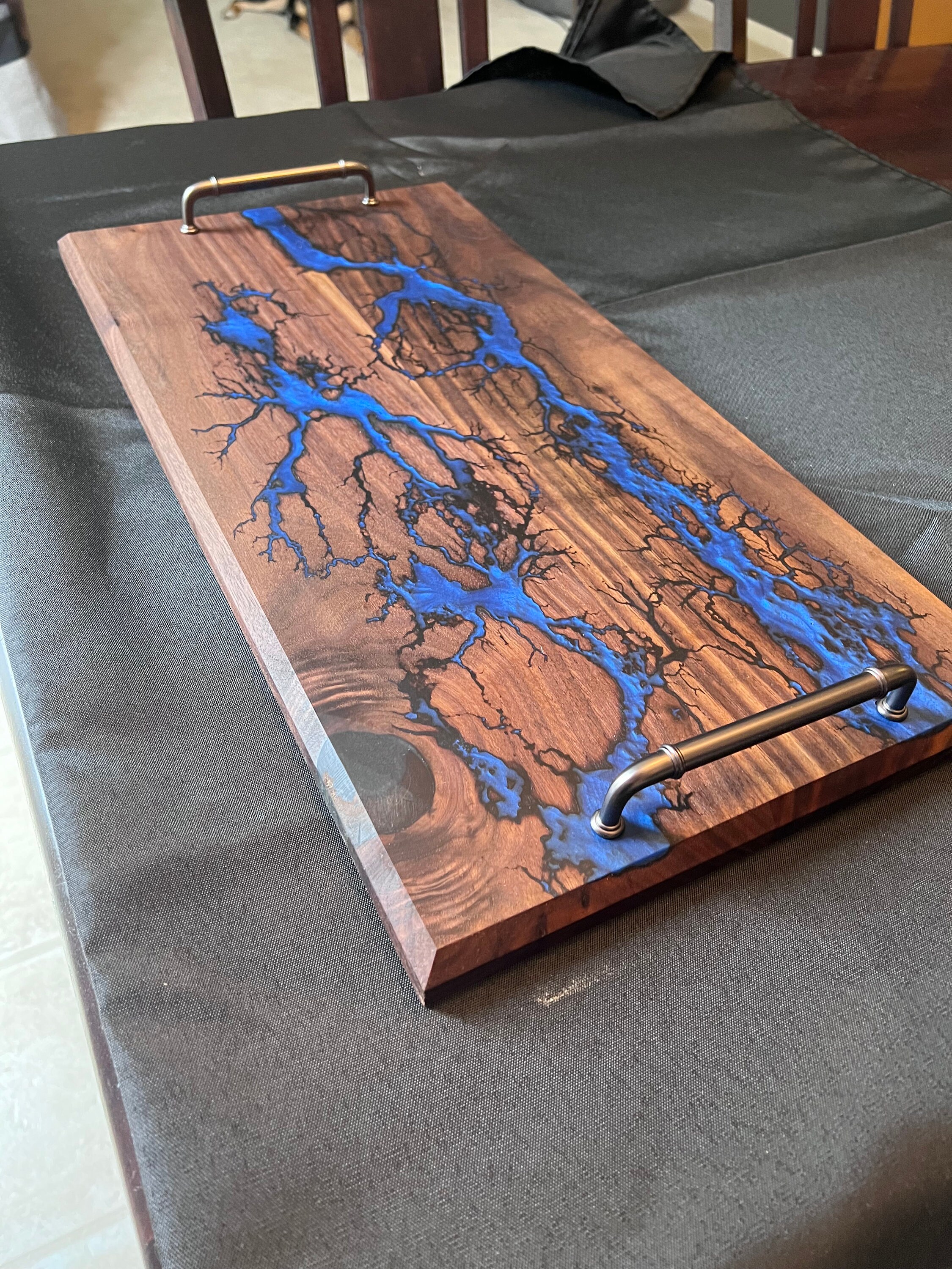 Walnut Charcuterie Board W/ Epoxy Inlay - Etsy