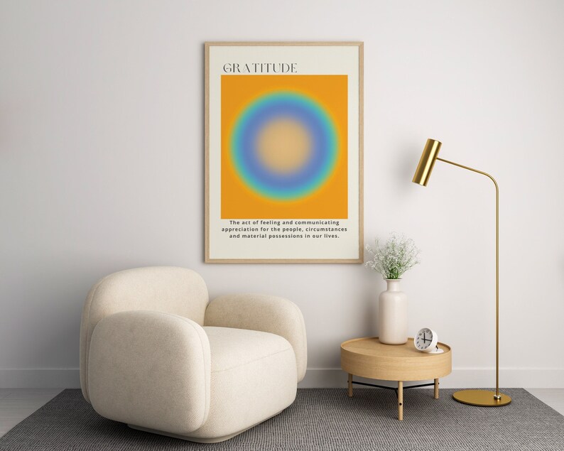 Gratitude Aura Digital Wall Art, Spiritual Prints, Motivational Wall ...
