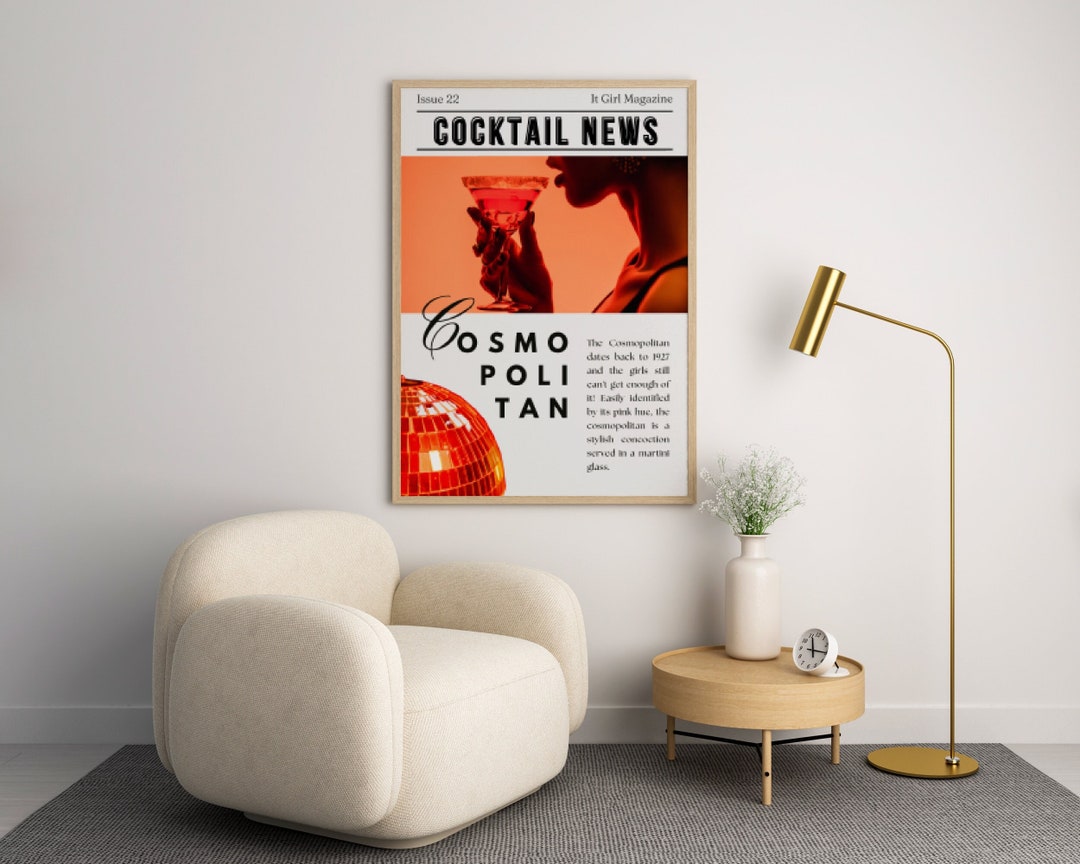Cosmopolitan Magazine Digital Wall Art, Trendy Headline Poster, Dorm ...