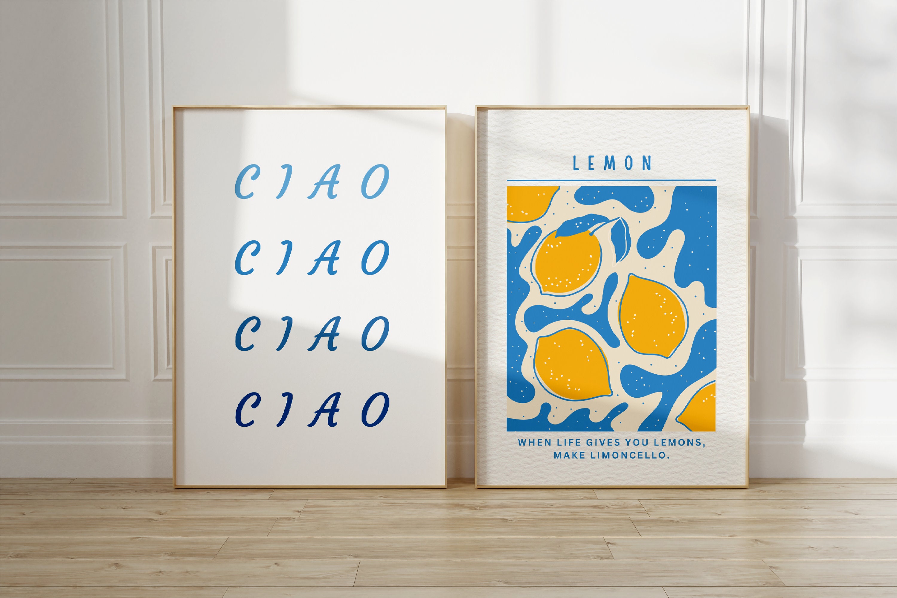 Set of 3 Italian Summer Digital Wall Art Ciao Wall Art - Etsy