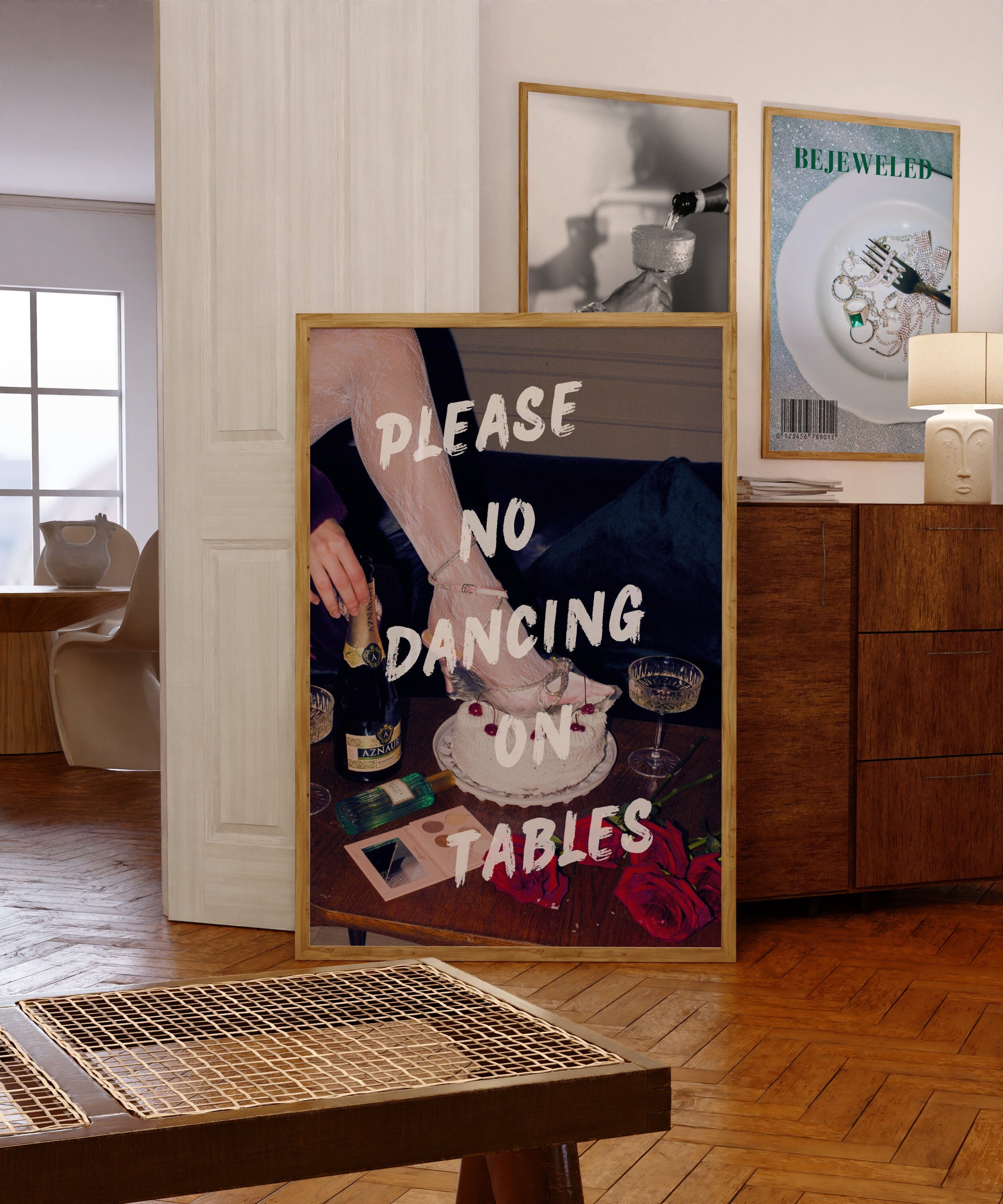 Please No Dancing on Tables Digital Wall Art, Trendy Poster, Bar Cart ...