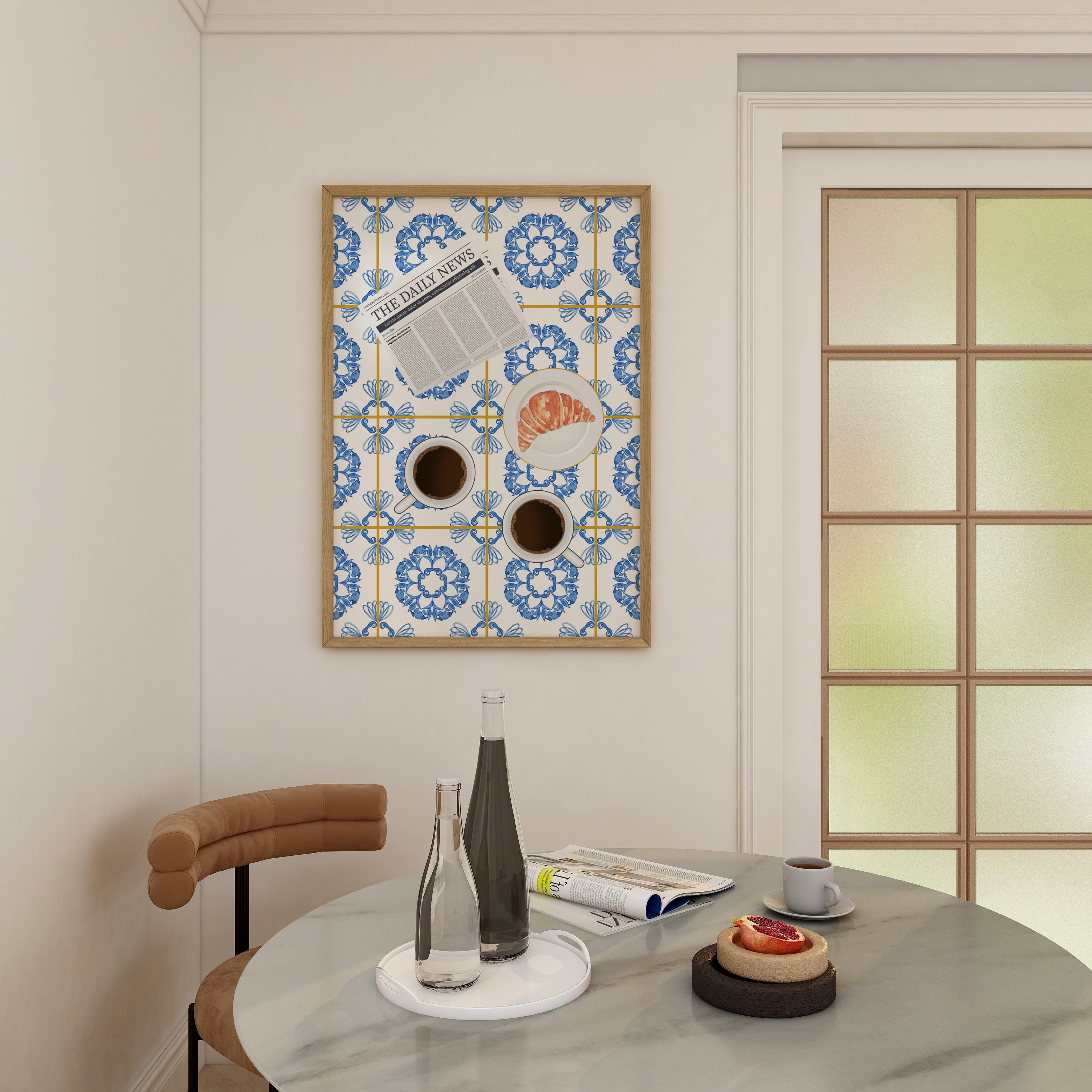 Vintage Style Italian Tile Digital Wall Art, Coffee Wall Art, Trendy ...