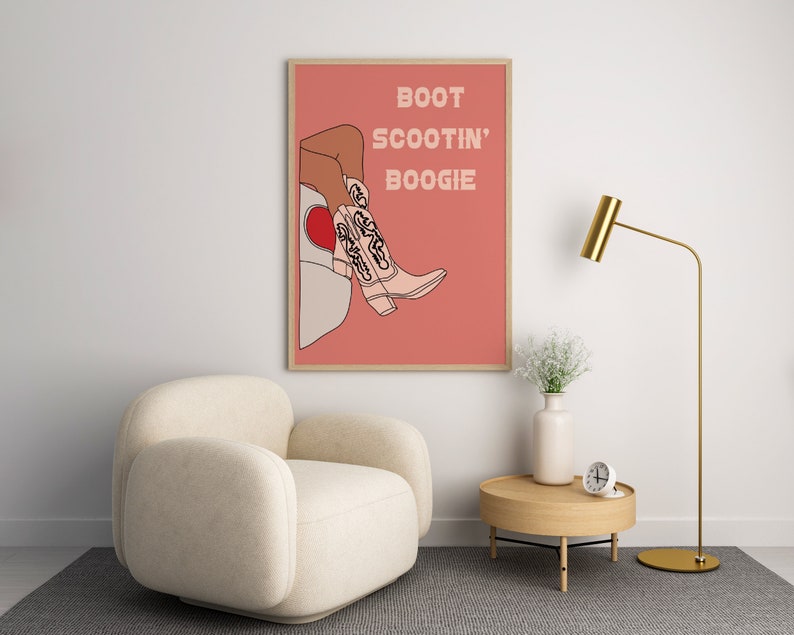 Boot Scootin' Boogie Digital Wall Art, Western Prints, Boho Cowgirl ...