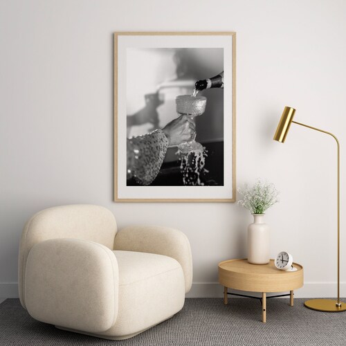 Cocktail Digital Wall Art Champagne Prints Black and White - Etsy
