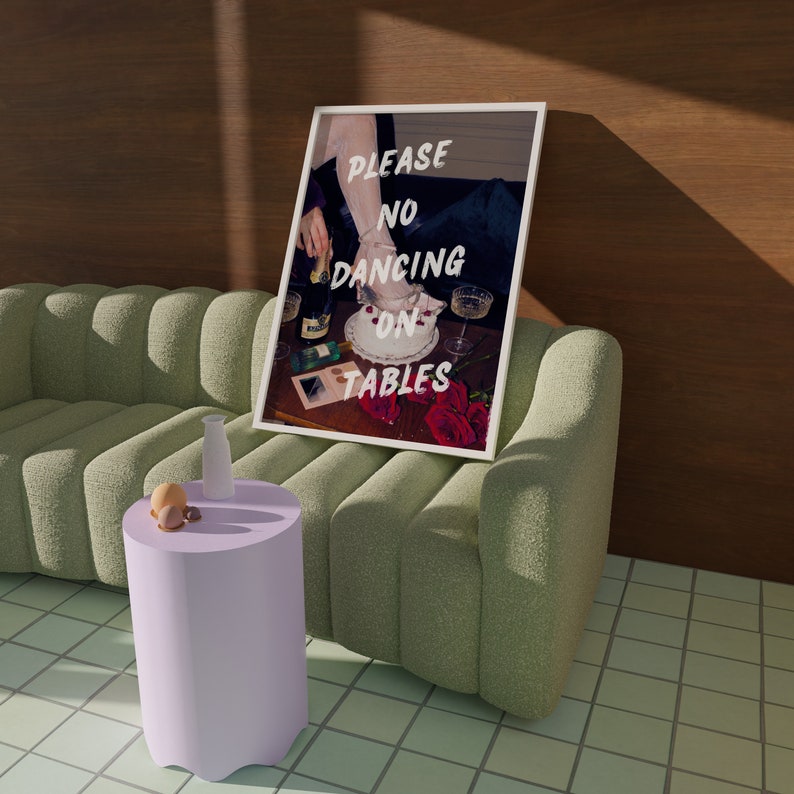 Please No Dancing on Tables Digital Wall Art, Trendy Poster, Bar Cart ...
