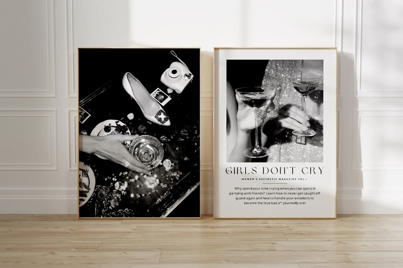 Cocktail Party Digital Wall Art, Champagne Prints, After Party Wall Art ...
