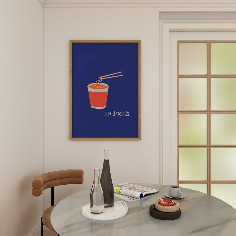 Send Noods Digital Wall Art Ramen Poster Kitchen Wall Art - Etsy