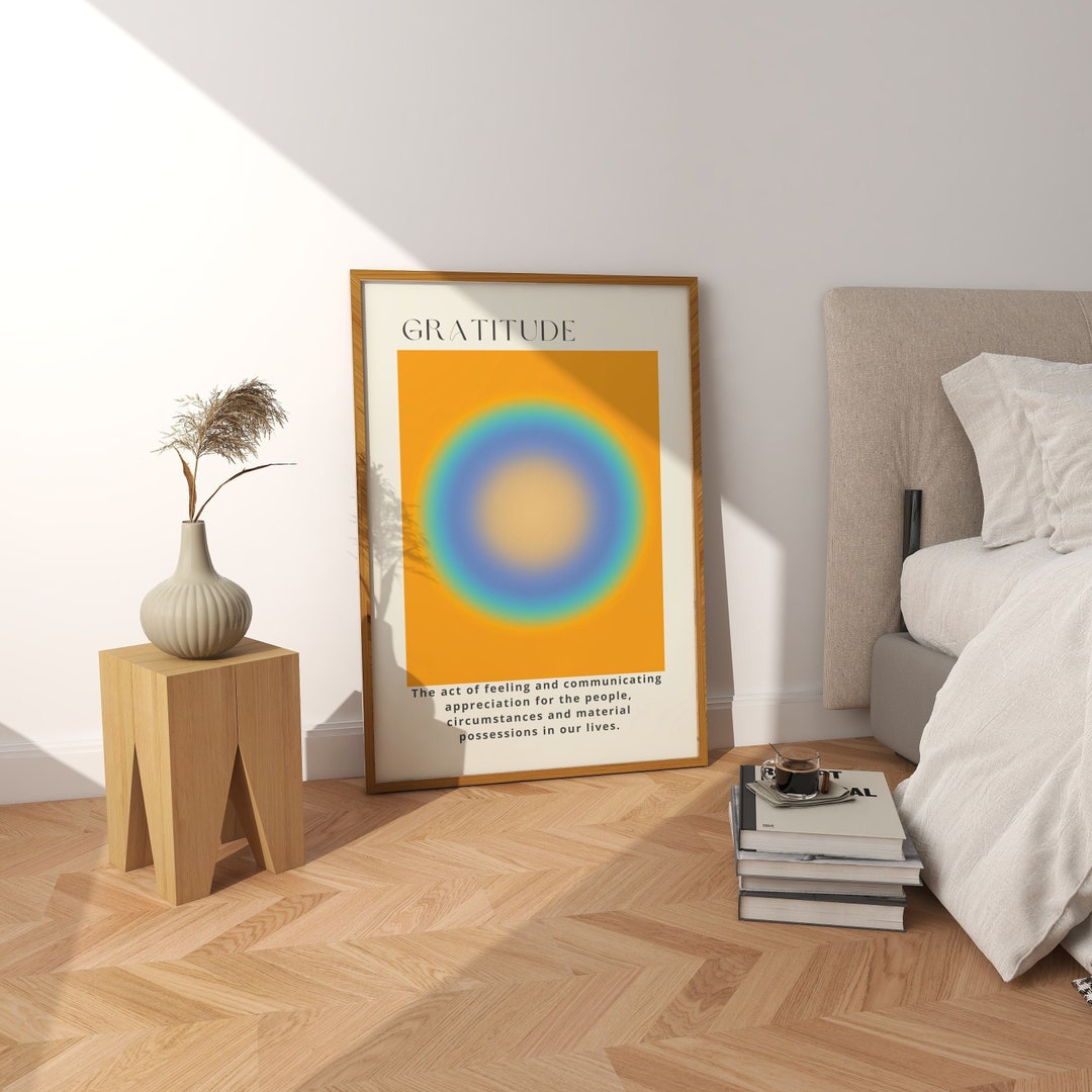 Gratitude Aura Digital Wall Art, Spiritual Prints, Motivational Wall ...