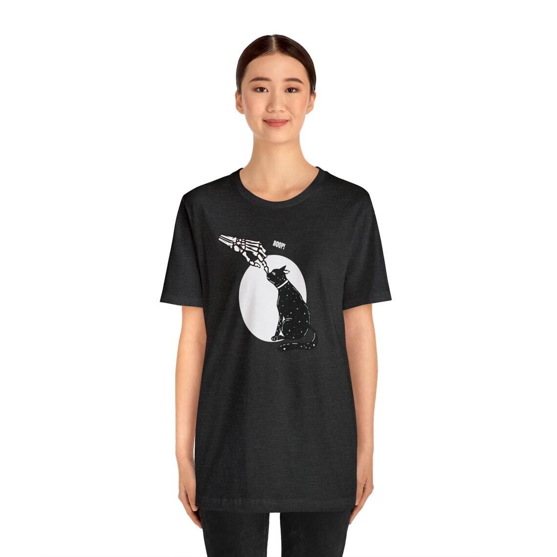Skeleton Hand Booping Halloween Cat's Nose, Witchy Shirt, Halloween ...