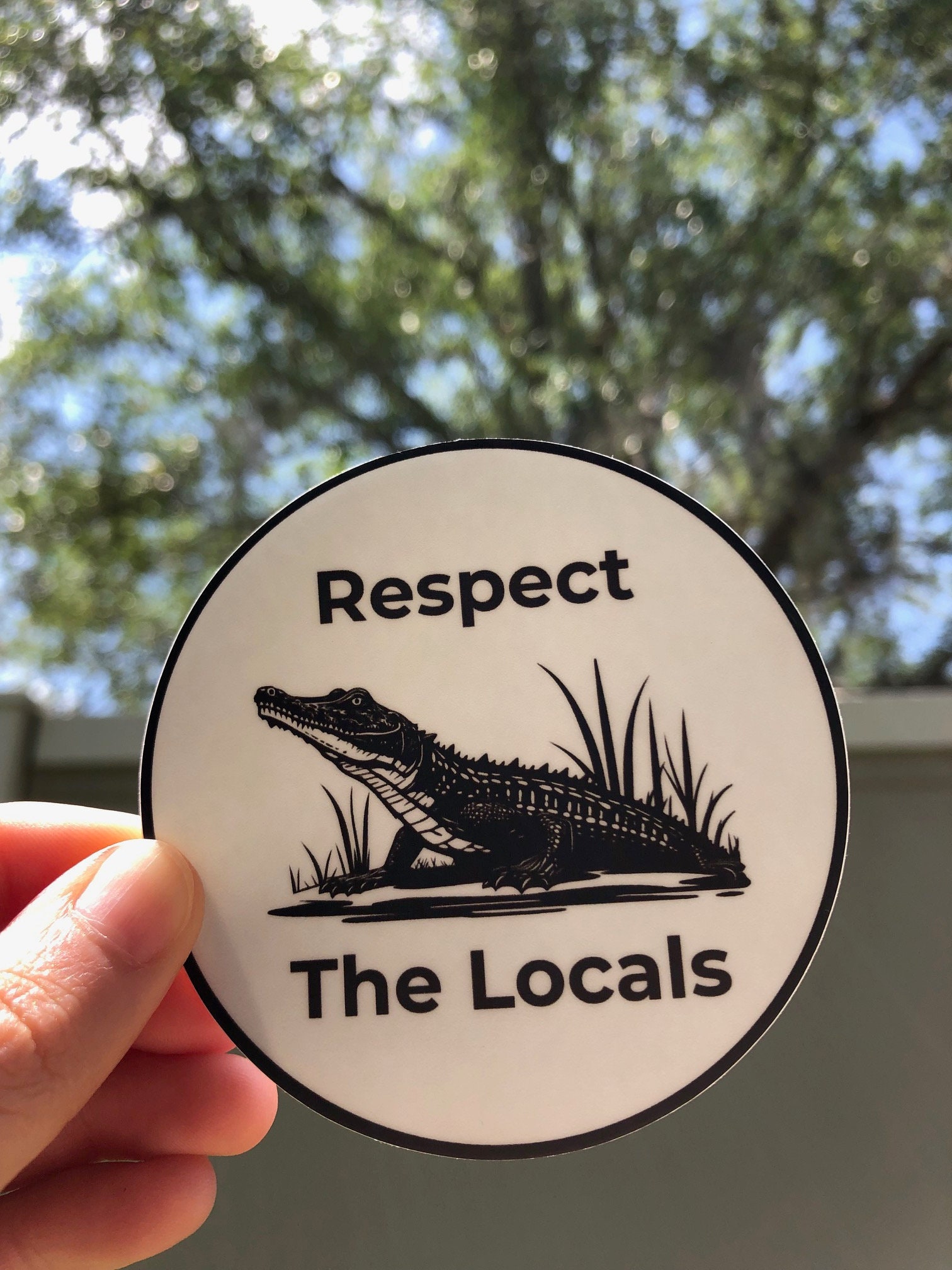 Respect the Locals Basking Alligator Die Cut Sticker | Gator | Florida ...