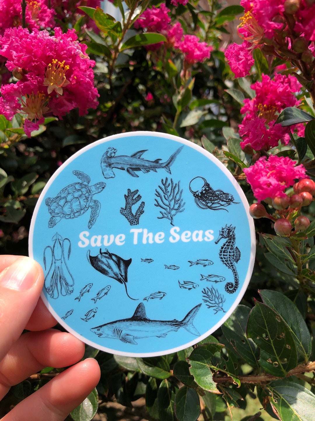 Save the Seas Die Cut Sticker | Conservation | Oceans | Sea Life ...