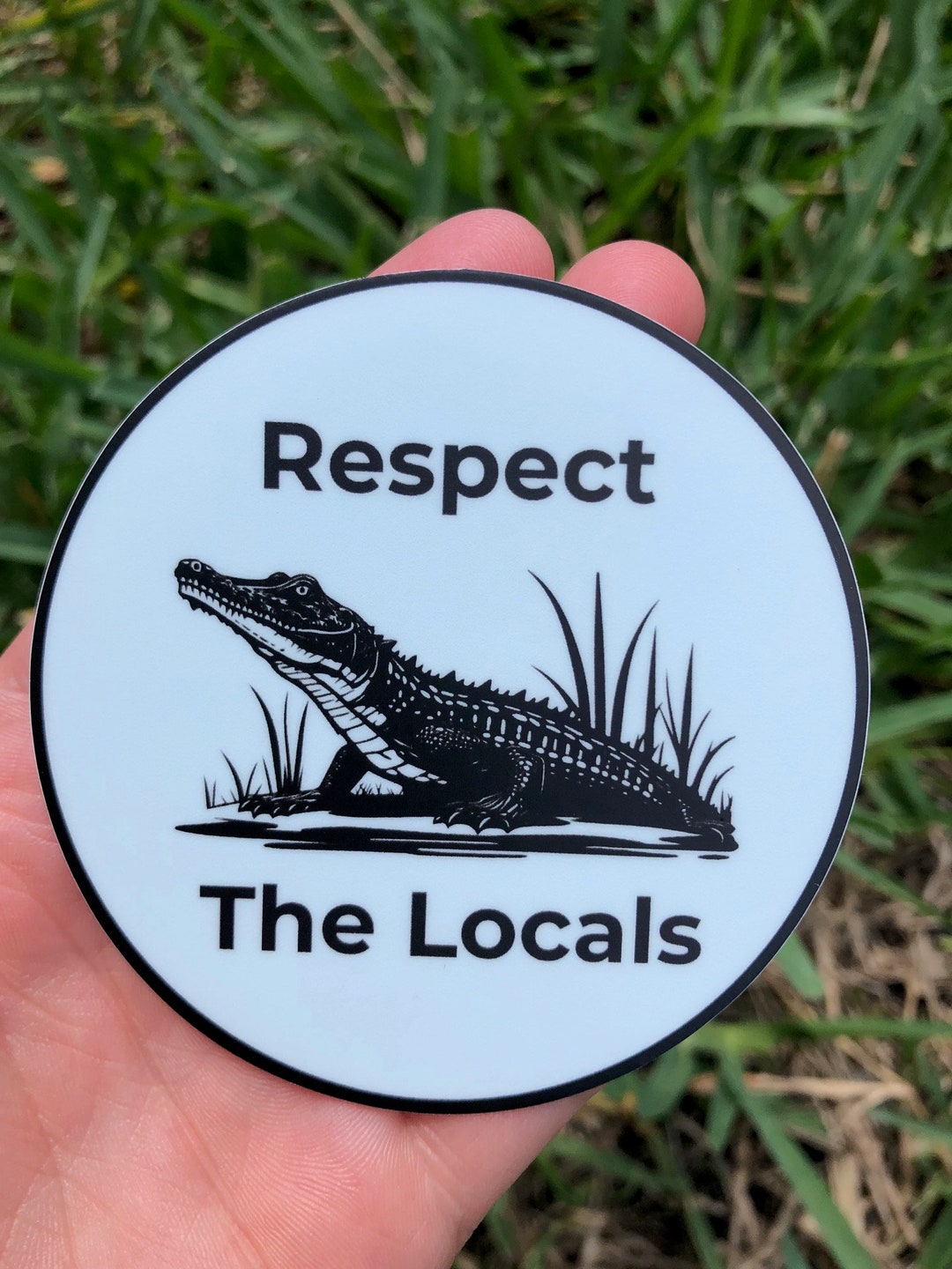 Respect the Locals Basking Alligator Die Cut Sticker | Gator | Florida ...