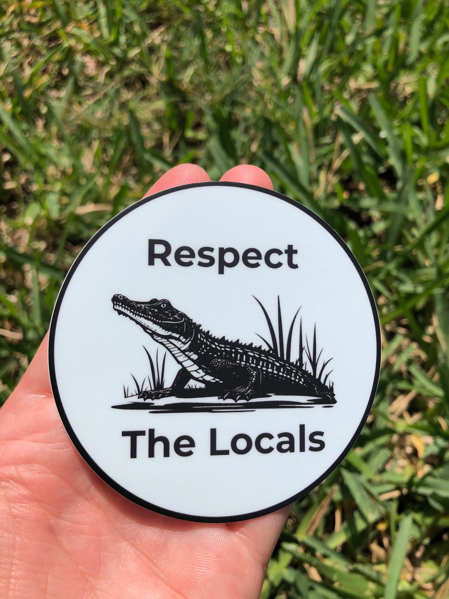 Respect the Locals Basking Alligator Die Cut Sticker | Gator | Florida ...