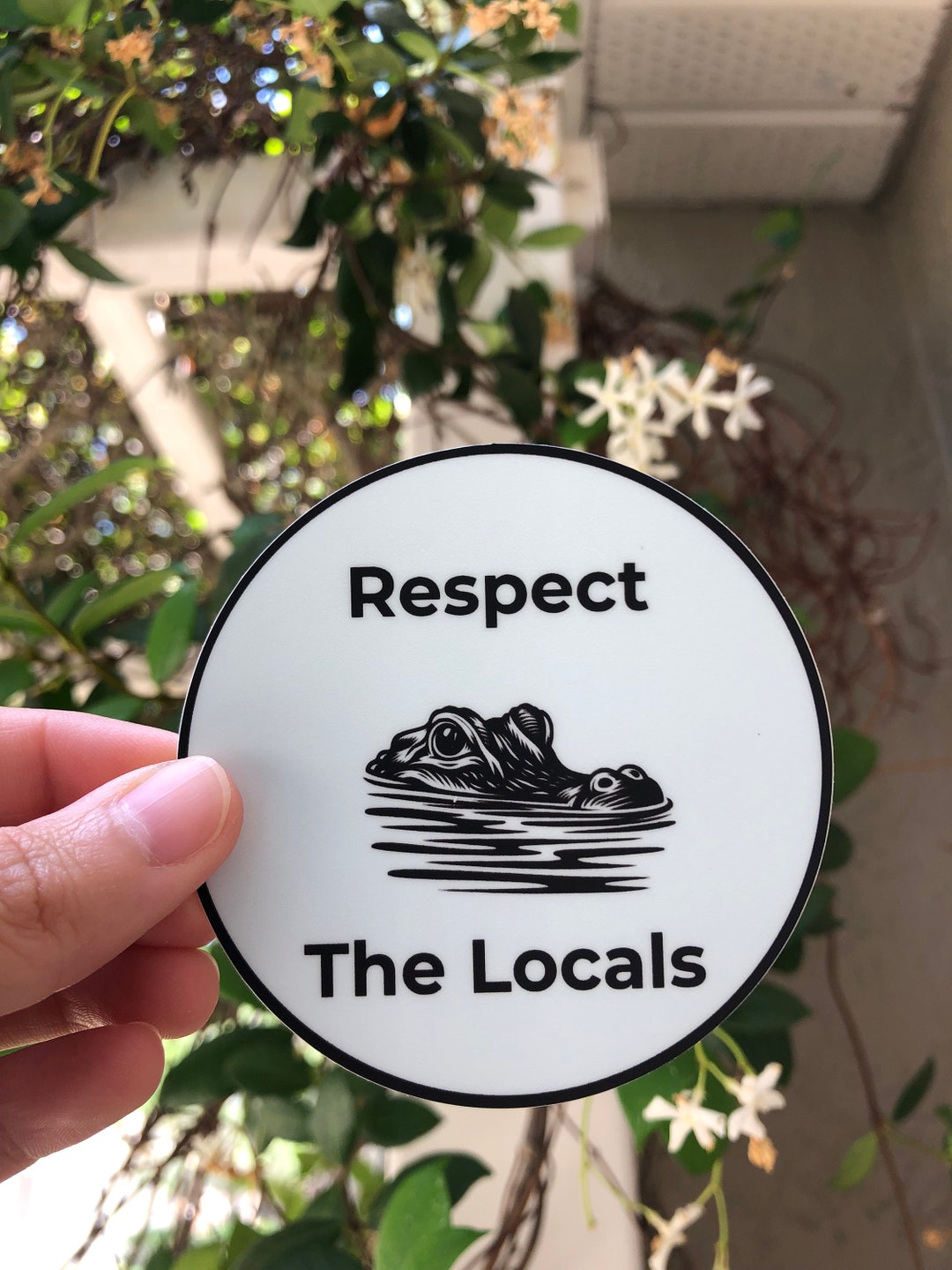 Respect the Locals Swimming Alligator Die Cut Sticker | Florida ...