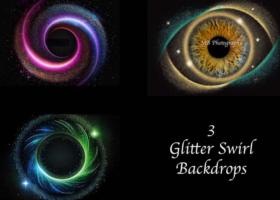 Glitter Swirl Overlays | 3 PSD and PNG Files | Macro Iris Photography ...
