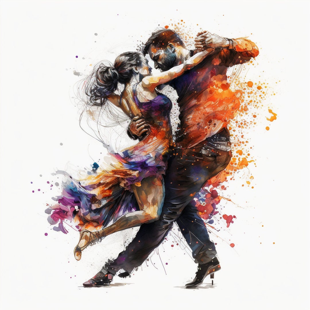 Ballroom Dance Art Colorful Dance Art Ink Splatter Art - Etsy