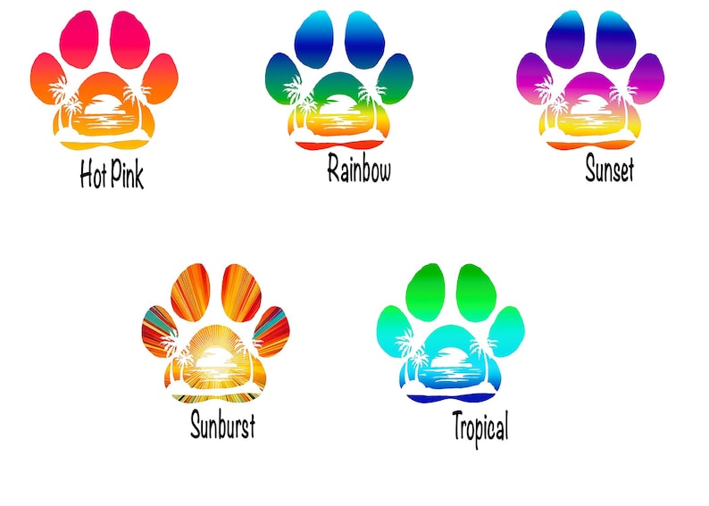 Beach Paw Print Vinyl Decal | Dog Sticker With Beach Scene - Etsy