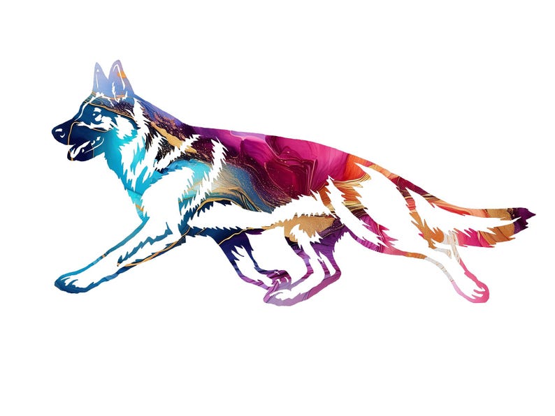 German Shepherd Decal – GSD Side Gait “flying Trot” Sticker - Etsy