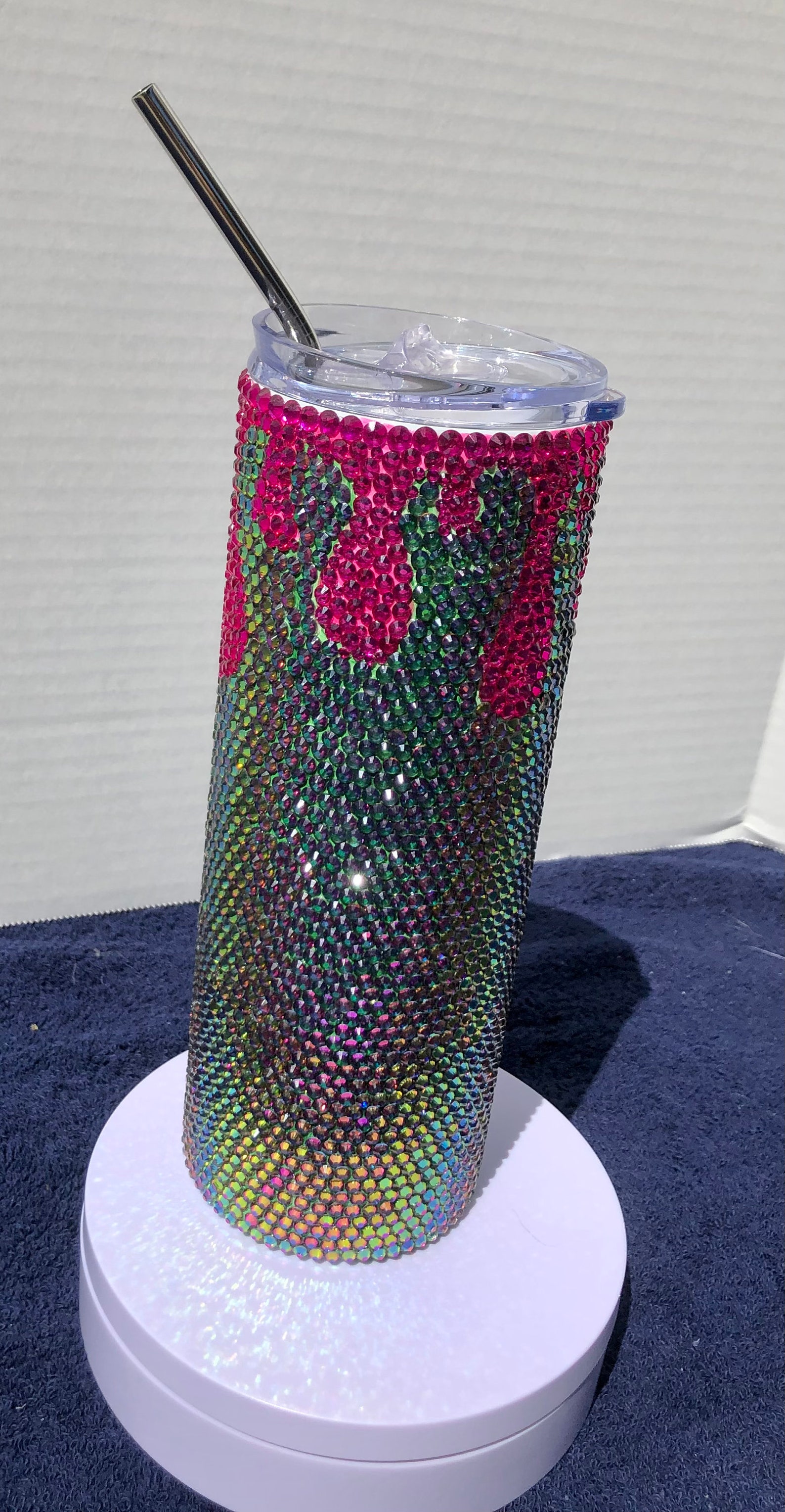 Rhinestone Drip Tumbler - Rhinestone Tumbler - Drip Rhinestone Pattern ...