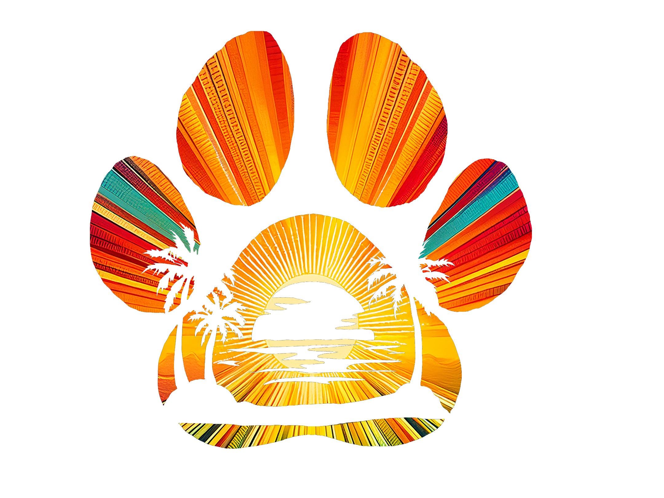 Beach Paw Print Vinyl Decal | Dog Sticker With Beach Scene - Etsy