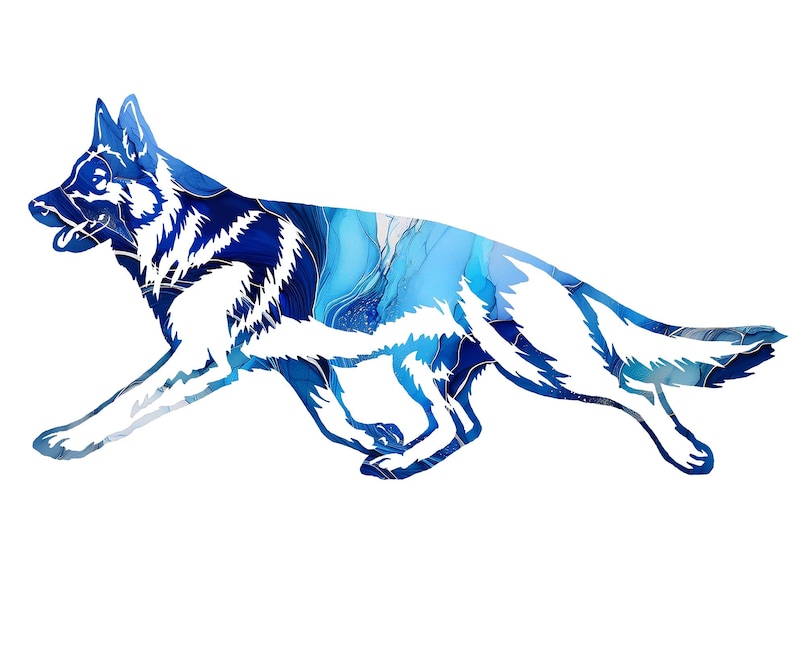 German Shepherd Decal – GSD Side Gait “flying Trot” Sticker - Etsy