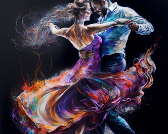 Ballroom Dance Art - Colorful Dance Art - Ink Splatter Art - Abstract ...