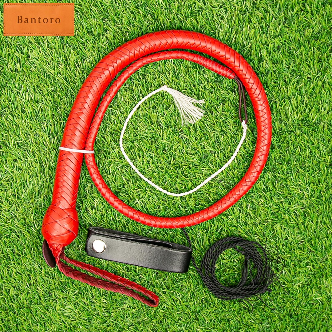 Red Loaded 3ft Snake Whip – 12-braid Leather Whip With Lead Balls ...