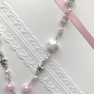 Starlet Coquette Dollette Hyperfeminine Pastel Pink Star Bow Beaded ...