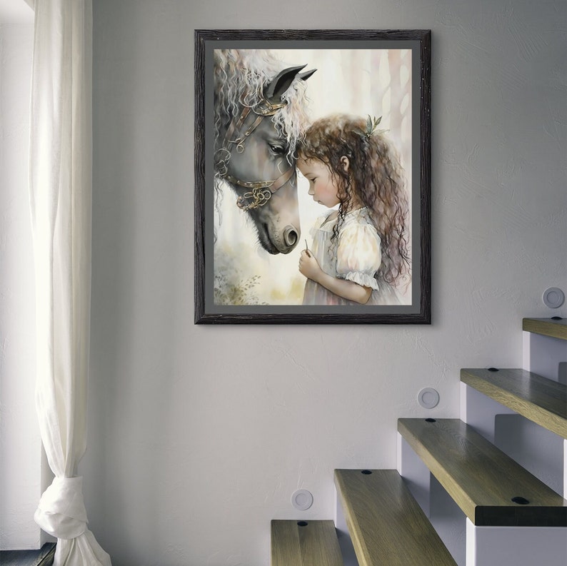 Little Girl and Her Horse Print / Summer Art Print / Friendship Print ...