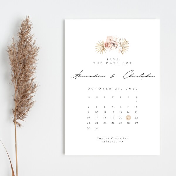 Calendar Wedding Invitation - Etsy