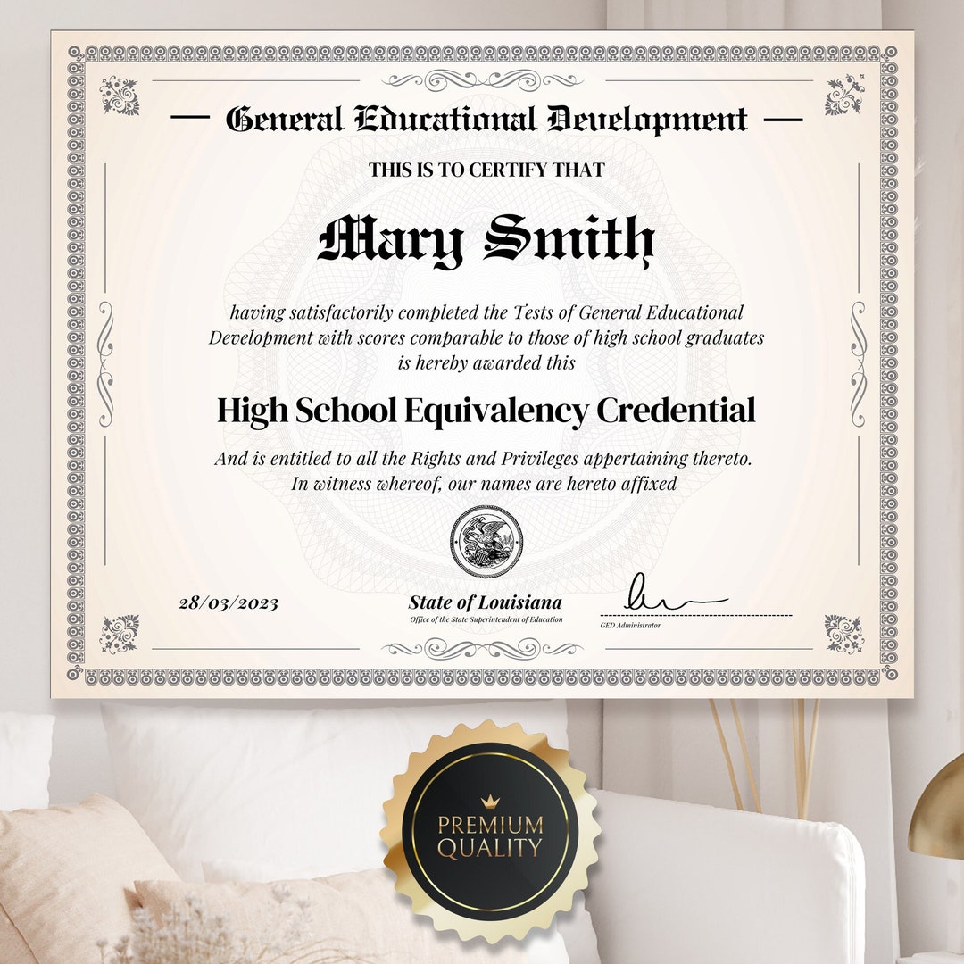 GED Diploma Editable High School Diploma College Diploma Fake GED ...