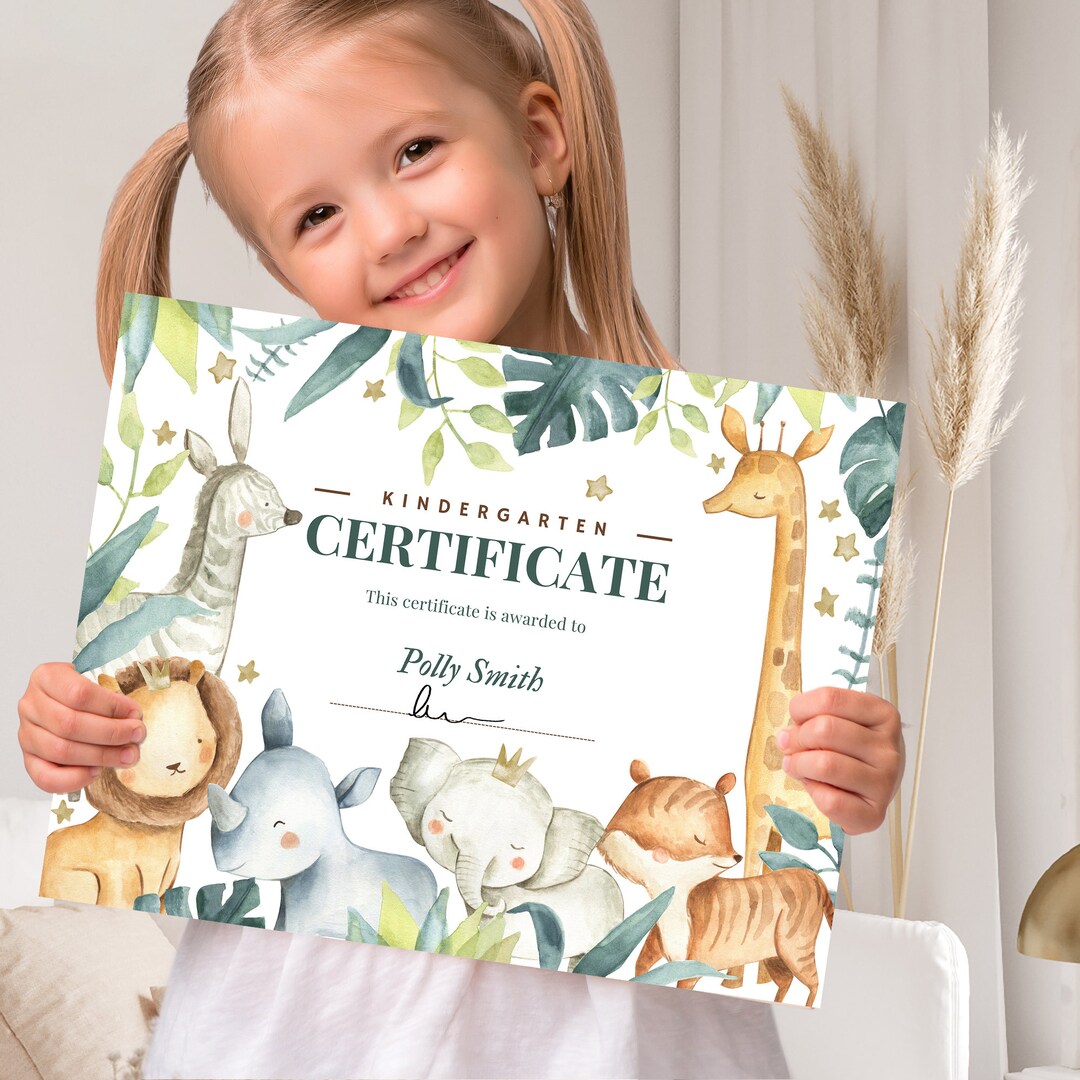 Editable Kindergarten Certificate Template Printable Certificate ...