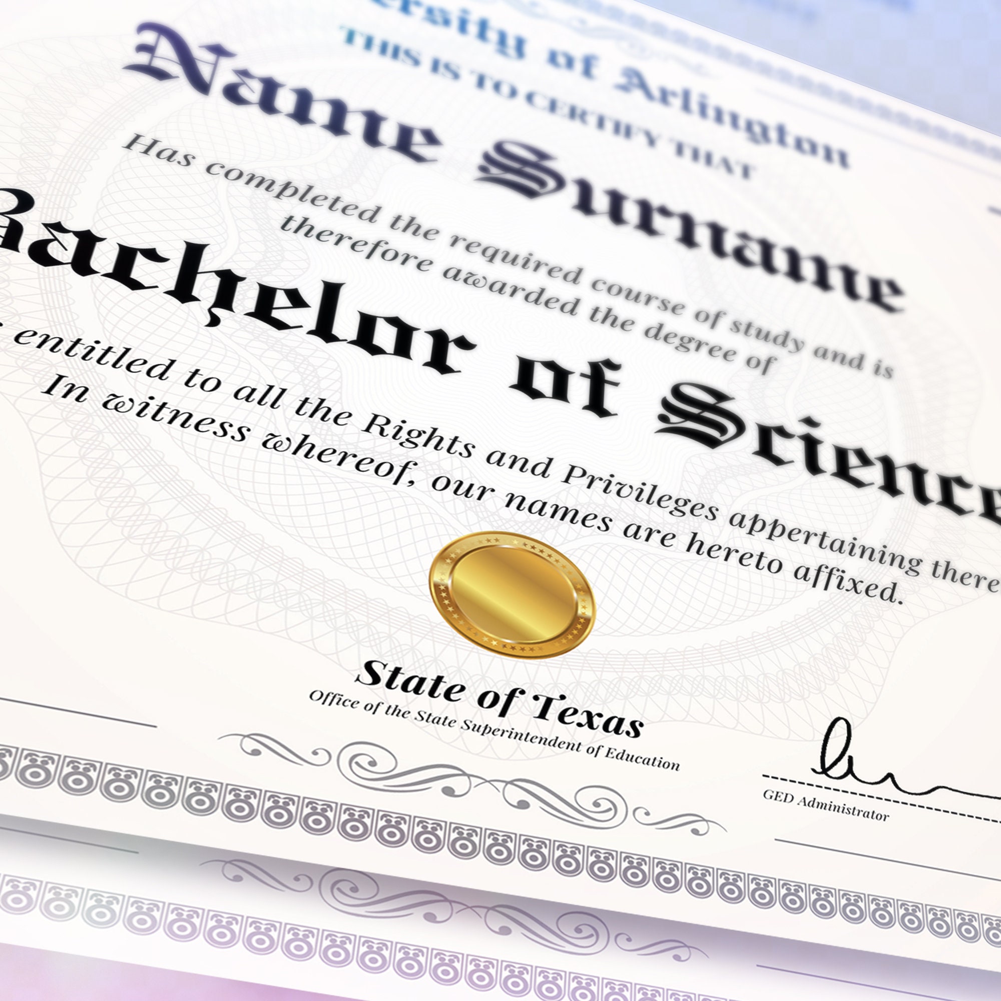 College Diploma Fake GED Diploma Editable High School Diploma Printable ...