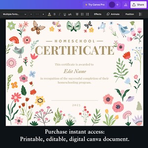 Editable Kindergarten Certificate Template Printable - Etsy