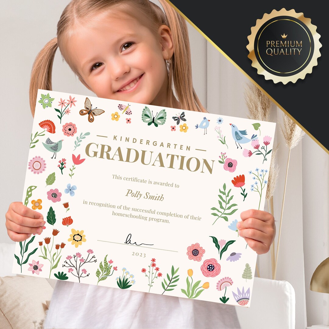 Kindergarten Graduation Editable Custom Diploma Template Printable High ...