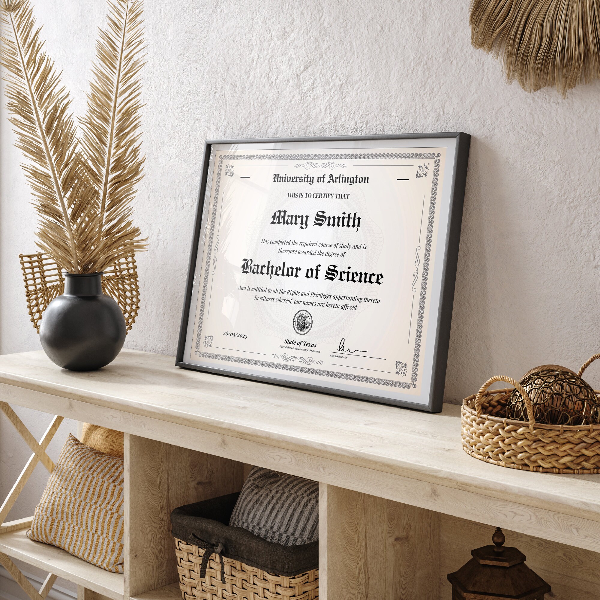 College Diploma Fake GED Diploma Editable High School Diploma Printable ...