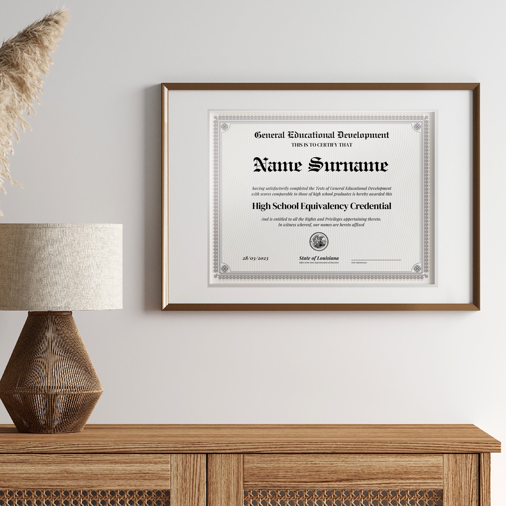 GED Diploma Editable High School Diploma College Diploma Fake GED ...