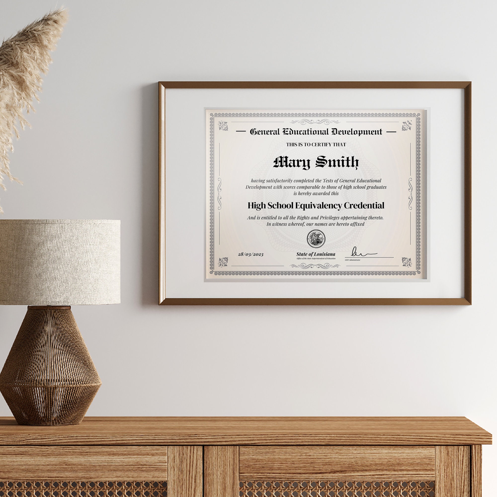 GED Diploma Editable High School Diploma College Diploma Fake GED ...