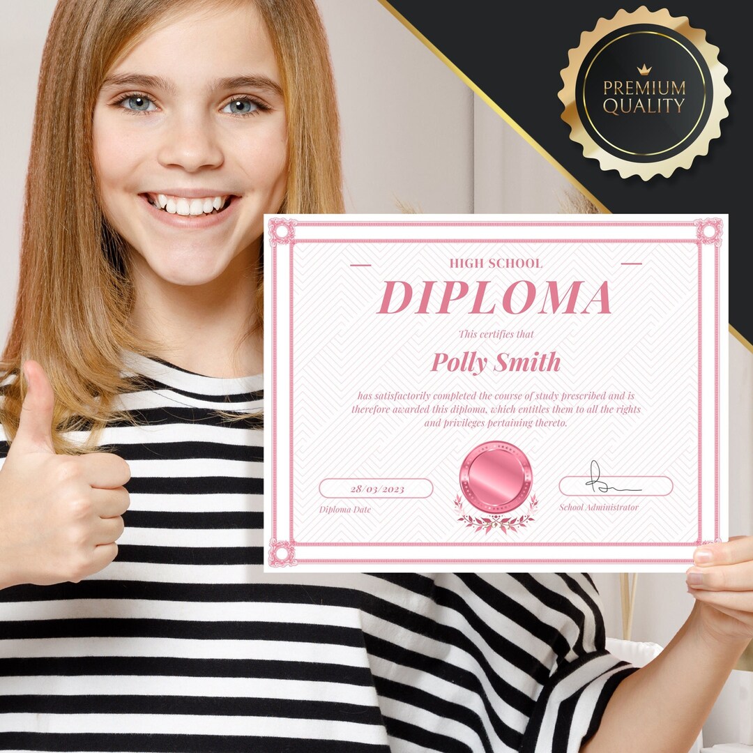 High School Diploma College Diploma Homeschool Diploma Custom Ornate High School Diploma College Diploma Homeschool Diploma Custom Ornate