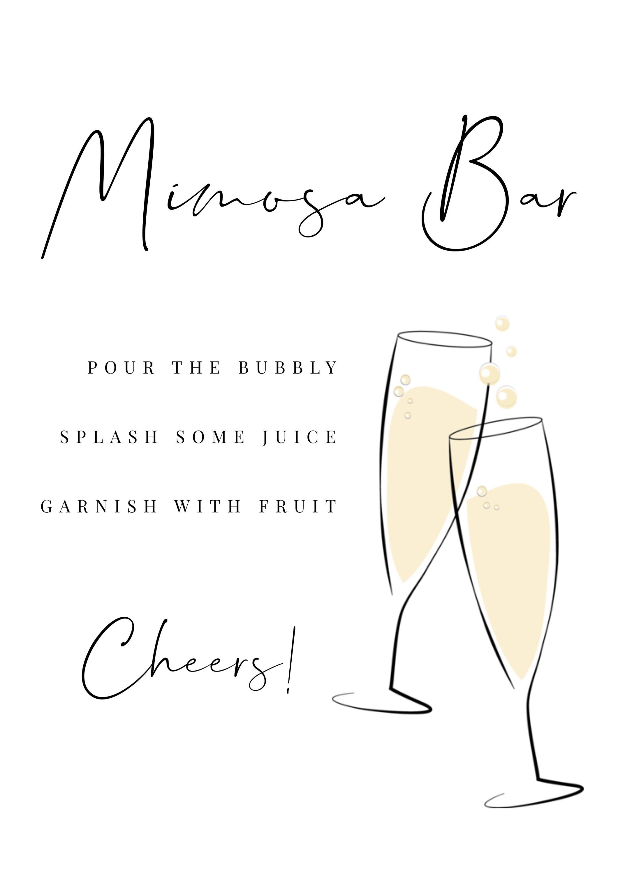 Mimosa Bar Printable Sign for Any Event - Etsy